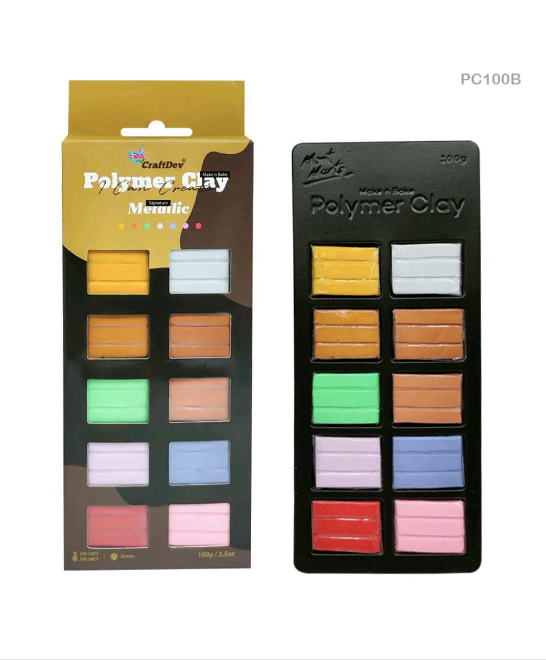 Polymer Clay Metalic 100gm 10 colors – uniquestrokes